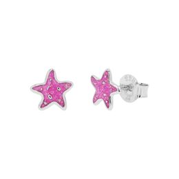 Paar Ohrstecker Prinzessin Lillifee "Seestern-Motiv", silberfarben, pink, Ohrringe, M&auml;dchen, Silber 925 (Sterlingsilber), Emaille