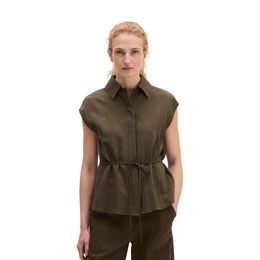 Marc O'Polo MARC O'POLO Damen Kurzarmbluse "aus LENZING ECOVERO ", braun, Gr. 44, unifarben, Obermaterial: 83% Viskose, 17% Polyamid, Blusen