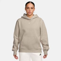 Kapuzensweatshirt Nike Sportswear "W NK STDO FLC MW STD PO HDY", Damen, Gr. L, cream ii, sail, angeraute Sweatware, Obermaterial: 80% Baumwolle, 20% Polyester, unifarben, Basic normal, Rundhals, angesetztes B&uuml;ndchen, Sweatshirts, f&uuml;r Freizeit und Sport, mit K&auml;ngurutasche, mit Kapuze