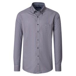 Langarmhemd Casamoda "Casamoda Freizeithemd Print", Herren, Gr. L, Normalgr&ouml;&szlig;en, grau (rot), 100% Baumwolle, bedruckt, comfort fit, Hemden