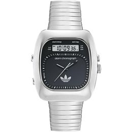 Chronograph adidas originals "RETRO WAVE THREE", silber (silberfarben), Armbanduhren, Damen, Chronograph, Armbanduhr, Herrenuhr, Damenuhr,Edelstahlarmband,Stoppfunktion,digital