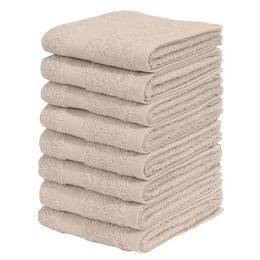 G&auml;stehandt&uuml;cher OTTO HOME "Vanessa, 8 G&auml;stehandt&uuml;cher, 30x50cm, in Standard- und Premium-Qualit&auml;t", creme, B:50cm L:30cm, Walkfrottee, Obermaterial: 100% Baumwolle, Handt&uuml;cher, Handt&uuml;cher mit Bord&uuml;re, 100% Baumwolle, einfarbig, weich