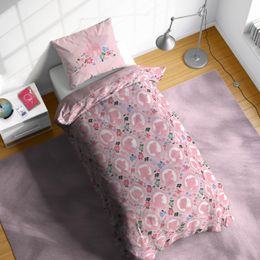 Kinderbettw&auml;sche Disney "Disney Princess Pink", rosa, B/L: 135cm x 200cm, 1 Stk., 1 Stk., Linon, B/L: 80cm x 80cm, 2, Linon, Obermaterial: 100% Baumwolle, Bettw&auml;sche, 100% Baumwolle