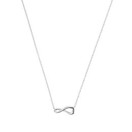Kette mit Anh&auml;nger Tom Tailor "Infinity-Motiv, Unendlichkeitsschleife", silberfarben, Halsketten, Damen, Silber 925 (Sterlingsilber), L: 45 B: 1,2mm, B:1,2mm