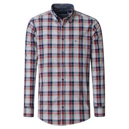 Langarmhemd Casamoda "Casamoda Freizeithemd kariert", Herren, Gr. L, Normalgr&ouml;&szlig;en, rot, 100% Baumwolle, kariert, comfort fit, Hemden