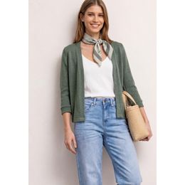 Cardigan Street One, Damen, Gr. 44, bound gr&uuml;n, Stoff, 50% Polyester, 38% Baumwolle, 12% Viskose, unifarben, normal normal, ohne Ausschnitt, B&uuml;ndchen, Strickjacken, in Unifarbe
