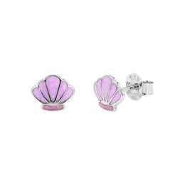 Paar Ohrstecker Prinzessin Lillifee "Muschel-Motiv", silberfarben, rosa, Ohrringe, M&auml;dchen, Silber 925 (Sterlingsilber), Emaille