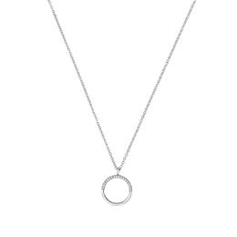 Kette mit Anh&auml;nger Tom Tailor, silberfarben, wei&szlig;, Halsketten, Damen, Silber 925 (Sterlingsilber), L: 45 B: 1,2mm, mit Zirkonia (synth.), B:1,2mm