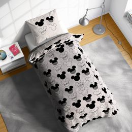 Kinderbettw&auml;sche Disney "Disney Mickey Mouse", grau, B/L: 135cm x 200cm, 1 Stk., 1 Stk., Linon, B/L: 80cm x 80cm, 2, Linon, Obermaterial: 100% Baumwolle, Bettw&auml;sche, 100% Baumwolle