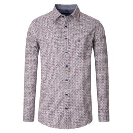 Langarmhemd Casamoda "Casamoda Freizeithemd Print", Herren, Gr. L, Normalgr&ouml;&szlig;en, rosa (rosarot), 100% Baumwolle, bedruckt, comfort fit, Hemden