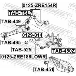 FEBEST Lenker, Radaufh&auml;ngung 0125zre154r Hinterachse unten f&uuml;r TOYOTA