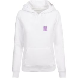 Kapuzensweatshirt MisterTee "MisterTee Damen Ladies Glory Dragon V2 Hoody", Damen, Gr. XS, wei&szlig;, 65% Baumwolle, 35% Polyester, bedruckt, Sweatshirts