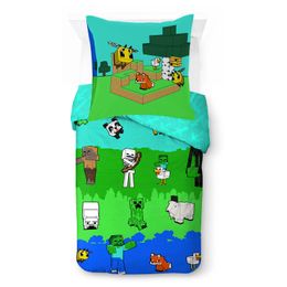 Kinderbettw&auml;sche Minecraft "Minecraft Creative", bunt, B/L: 135cm x 200cm, 1 Stk., 1 Stk., Linon, B/L: 80cm x 80cm, 2, Linon, Obermaterial: 100% Baumwolle, Bettw&auml;sche, 100% Baumwolle