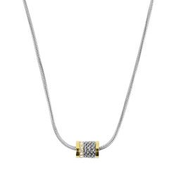 Kette mit Anh&auml;nger Tom Tailor, edelstahlfarben, gelbgoldfarben, wei&szlig;, Halsketten, Damen, Edelstahl, L: 45 B: 2mm, mit Zirkonia (synth.), B:2mm