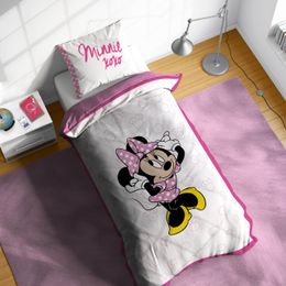 Kinderbettw&auml;sche Disney "Disney Minnie Mouse XOXO", rosa, B/L: 135cm x 200cm, 1 Stk., 1 Stk., Linon, B/L: 80cm x 80cm, 2, Linon, Obermaterial: 100% Baumwolle, Bettw&auml;sche, 100% Baumwolle