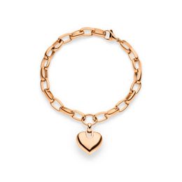 Armband s.Oliver "Chunky Heart, Herz", ros&eacute;goldfarben, Armb&auml;nder, Damen, 20cm, Edelstahl, Armband