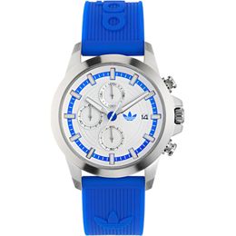 Chronograph adidas originals "EXPRESSION TWO CHRONO", blau, Armbanduhren, Damen, Chronograph, Quarzuhr, Armbanduhr, Herrenuhr, Damenuhr, unisex, Silikonarmband