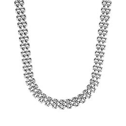 Kette ohne Anh&auml;nger Tom Tailor, edelstahlfarben, Halsketten, Damen, Edelstahl, L: 45 B: 9mm, B:9mm