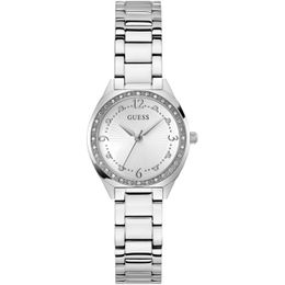 Quarzuhr Guess "CHARLOTTE", silber (silberfarben), Armbanduhren, Damen, Quarzuhr, Armbanduhr, Damenuhr, Edelstahlarmband, Mineralglas, analog