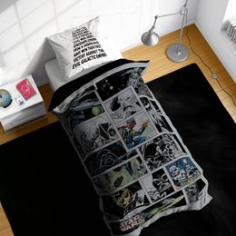 Kinderbettw&auml;sche Star Wars "Star Wars Classic Comic", grau, B/L: 135cm x 200cm, 1 Stk., 1 Stk., Linon, B/L: 80cm x 80cm, 2, Linon, Obermaterial: 100% Baumwolle, Bettw&auml;sche, 100% Baumwolle