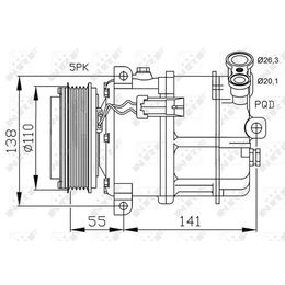 NRF Kompressor, Klimaanlage 32312 f&uuml;r Opel Vaughall GM Fiat ALFA ROMEO