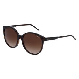 Vogue eyewear VO5509S | Damen-Sonnenbrille | Fassung: Vollrand, Panto, Acetat, Havanna Dunkel | Glasfarbe: Braun Verlaufend