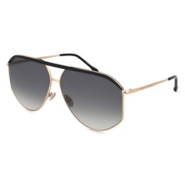 Isabel Marant IM 0139/S | Damen-Sonnenbrille | Fassung: Vollrand, Pilot, Metall, Gold Schwarz | Glasfarbe: Grau