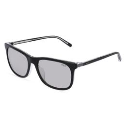 Polo by Ralph Lauren PH4186U | Herren-Sonnenbrille | Fassung: Vollrand, Oval, Acetat, Schwarz | Glasfarbe: Grau Spiegel Silber