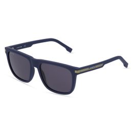 Lacoste L959S | Herren-Sonnenbrille | Fassung: Vollrand, Quadratisch, Kunststoff, Blau Matt | Glasfarbe: Grau