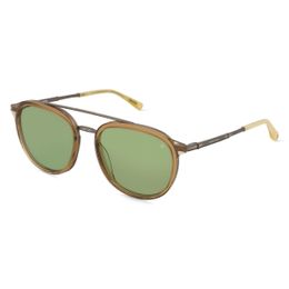 Scotch & Soda Scotch & Soda 8021 | Herren-Sonnenbrille | Fassung: Vollrand, Rund, Acetat, Braun | Glasfarbe: Gr&uuml;n