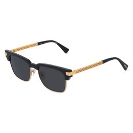 Versace VE4447 | Herren-Sonnenbrille | Fassung: Vollrand, Quadratisch, Acetat, Schwarz | Glasfarbe: Grau