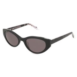 DKNY DK548S | Damen-Sonnenbrille | Fassung: Vollrand, Oval, Acetat, Schwarz | Glasfarbe: Grau