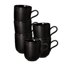 Becher Seltmann Weiden "Kaffeebecher Liberty Velvet Black 400 ml 6er Set schwarz", schwarz, 6 tlg., Porzellan, Trinkgef&auml;&szlig;e, Becher