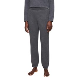 Loungehose Triumph "Cozy Comfort Trouser Quilted 01", Damen, Gr. 44, N-Gr, grau (dunkelgrau melange), Steppware, Obermaterial: 97% Polyester, 3% Elasthan, lang, Hosen Loungehose, weich und gem&uuml;tlich, Ges&auml;&szlig;tasche
