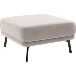 Sch&ouml;ner Wohnen Kollektion Hocker "Pearl - 5 Jahre Hersteller-Garantie, auch in Boucl&eacute;", beige (sand), B:80cm H:45cm T:80cm, 100% Polyester, SCH&Ouml;NER WOHNEN-KOLLEKTION, Hocker, Hocker, Passend zur Serie Pearl, B/T/H: 80/80/45cm, F&uuml;&szlig;e Metall
