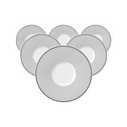 Untertasse Seltmann Weiden "Kombi-Untertassen No Limits Moments &oslash; 17,7 cm 6er Set wei&szlig;-grau", bunt (wei&szlig;, grau), L:17,7cm, Speiseteller