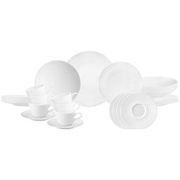 Geschirr-Set Seltmann Weiden "Kombiservice Life Fashion 30er Set", wei&szlig; (luxury wei&szlig;), 30, Porzellan, Geschirr-Sets, Geschirr-Set, Sp&uuml;lmaschinenfest, Mikrowellensicher, Ofenfest