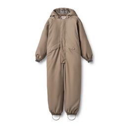 Jumpsuit Wheat "Wheat Thermo Rain Suit Aiko", M&auml;dchen, Gr. 110, dry wood, 100% Polyester (Recycelt), unifarben, normal, Overalls Jumpsuit