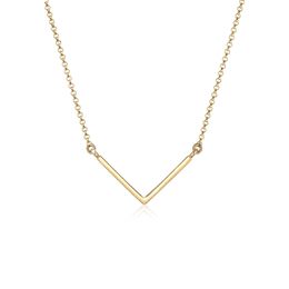 Kette mit Anh&auml;nger Elli "V-f&ouml;rmiger Anh&auml;nger 925 Silber", gold, Halsketten, Damen, 45, ohne Stein, Silber 925 (Sterlingsilber), L: 45