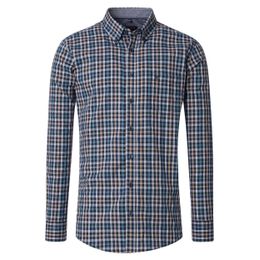 Langarmhemd Casamoda "Casamoda Freizeithemd kariert", Herren, Gr. L, Normalgr&ouml;&szlig;en, blau, 100% Baumwolle, kariert, l&auml;ssig geschnitten, Hemden