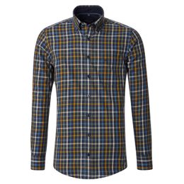 Langarmhemd Casamoda "Casamoda Freizeithemd kariert", Herren, Gr. M, Normalgr&ouml;&szlig;en, blau, 100% Baumwolle, kariert, l&auml;ssig geschnitten, Hemden