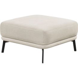 Sch&ouml;ner Wohnen Kollektion Hocker "Pearl - 5 Jahre Hersteller-Garantie, auch in Boucl&eacute;", wei&szlig;, B:80cm H:45cm T:80cm, 96% Polyester, 4% Polyacryl, SCH&Ouml;NER WOHNEN-KOLLEKTION, Hocker, Hocker, Passend zur Serie Pearl, B/T/H: 80/80/45cm, F&uuml;&szlig;e Metall