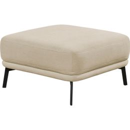 Sch&ouml;ner Wohnen Kollektion Hocker "Pearl - 5 Jahre Hersteller-Garantie, auch in Boucl&eacute;", beige (natur), B:80cm H:45cm T:80cm, 96% Polyester, 4% Polyacryl, SCH&Ouml;NER WOHNEN-KOLLEKTION, Hocker, Hocker, Passend zur Serie Pearl, B/T/H: 80/80/45cm, F&uuml;&szlig;e Metall