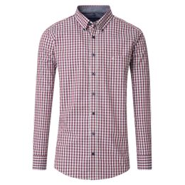 Langarmhemd Casamoda "Casamoda Freizeithemd kariert", Herren, Gr. L, Normalgr&ouml;&szlig;en, rot (hellrot), 100% Baumwolle, kariert, comfort fit, Hemden