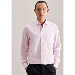 Businesshemd Seidensticker "Schwarze Rose", Herren, Gr. S38, normale &Auml;rmell&auml;ngen, rosa (ros&eacute;), 100% Baumwolle, Strukturmuster, unifarben, regular fit, 2-Knopf-Manschette, Hemden, Regular 1/1 Kentkragen Struktur