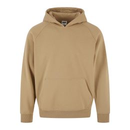 Kapuzensweatshirt Urban Classics "Urban Classics Herren Cosy Raglan Hoody", Herren, Gr. XL, beige (warmsand), 95% Baumwolle, 5% Elasthan, unifarben, Rundhals, Sweatshirts