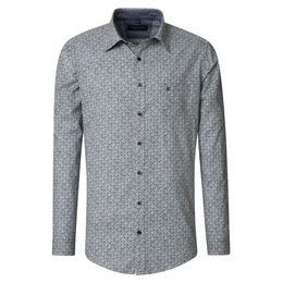 Langarmhemd Casamoda "Casamoda Freizeithemd Print", Herren, Gr. M, Normalgr&ouml;&szlig;en, blau, 100% Baumwolle, bedruckt, comfort fit, Hemden