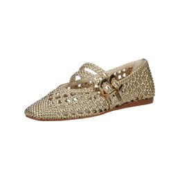 Riemchenballerina Dolce Vita "Dolce Vita Ballerinas Lederimitat", Damen, Gr. 37, gold, Lederimitat, Schuhe Riemchenballerina