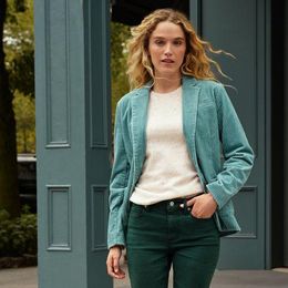 LANDS' END Breitcord-Blazer, Damen,  Blau, Baumwolle, by Lands' End