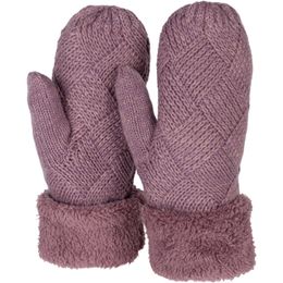 F&auml;ustlinge styleBREAKER "Strickhandschuhe F&auml;ustlinge mit Rauten Muster und Fleece", Damen, rosa (mauve), Obermaterial: 100% Polyacryl PAN., Modisch, Handschuhe F&auml;ustlinge